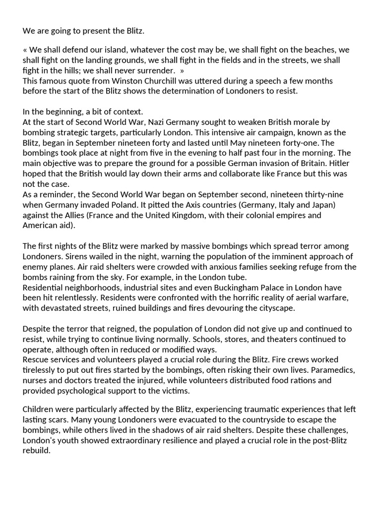 the Blitz | PDF | The Blitz | Strategic Bombing