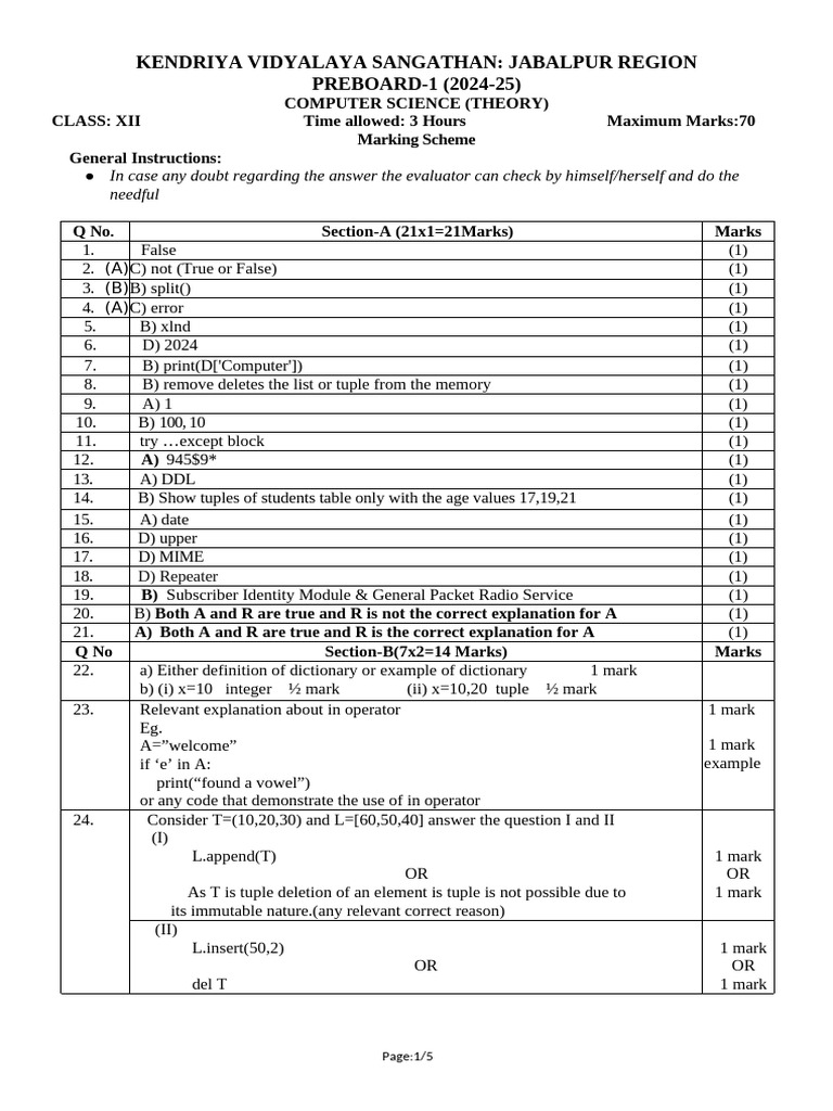 CS-PB-MS Set-1 | PDF | Comma Separated Values | Computer Science