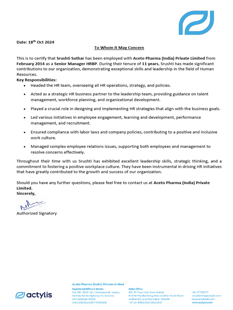 Experience Letter - PDF | PDF