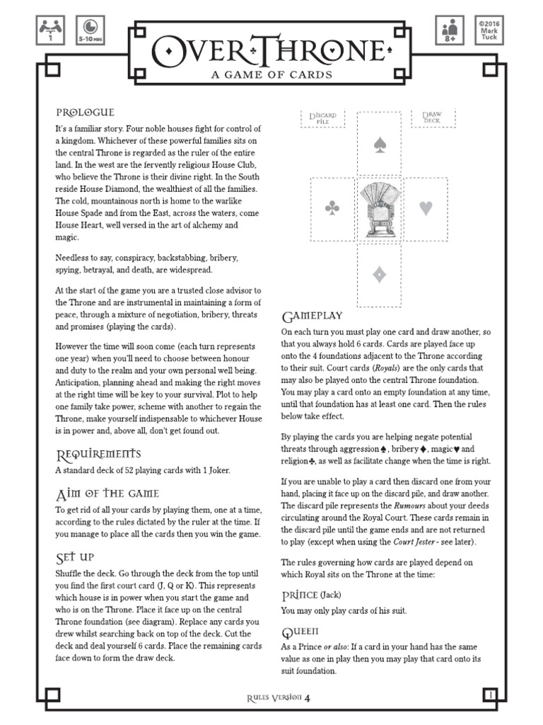OverThrone Rules v4 Letter | PDF
