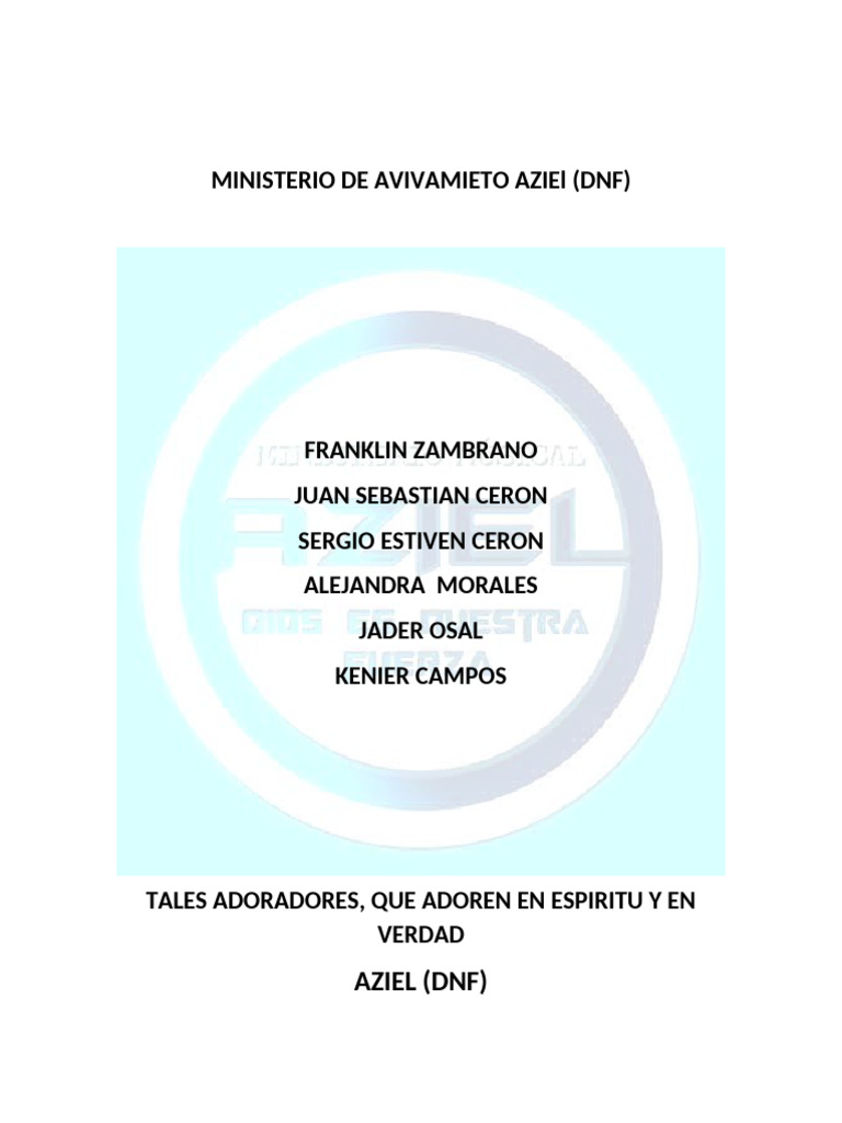 MINISTERIO DE AVIVAMIETO AZIEl | PDF