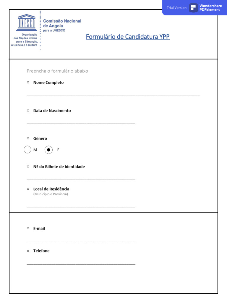Formulário Candidatura | PDF