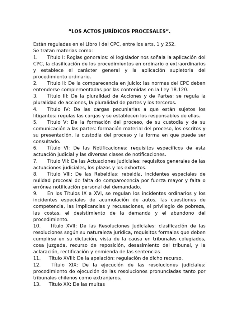 Los Actos Jurídicos Procesales | PDF | Ley procesal | Debido al proceso