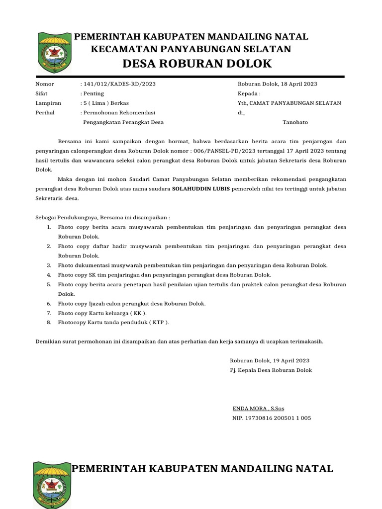 REKOMENDASI ROBURAN DOLOK OK | PDF