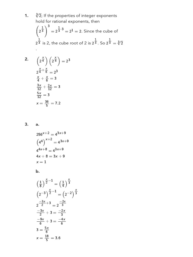 Lesson (6-1) Rational Exponents and Properties of Exponents Pages (217 ...