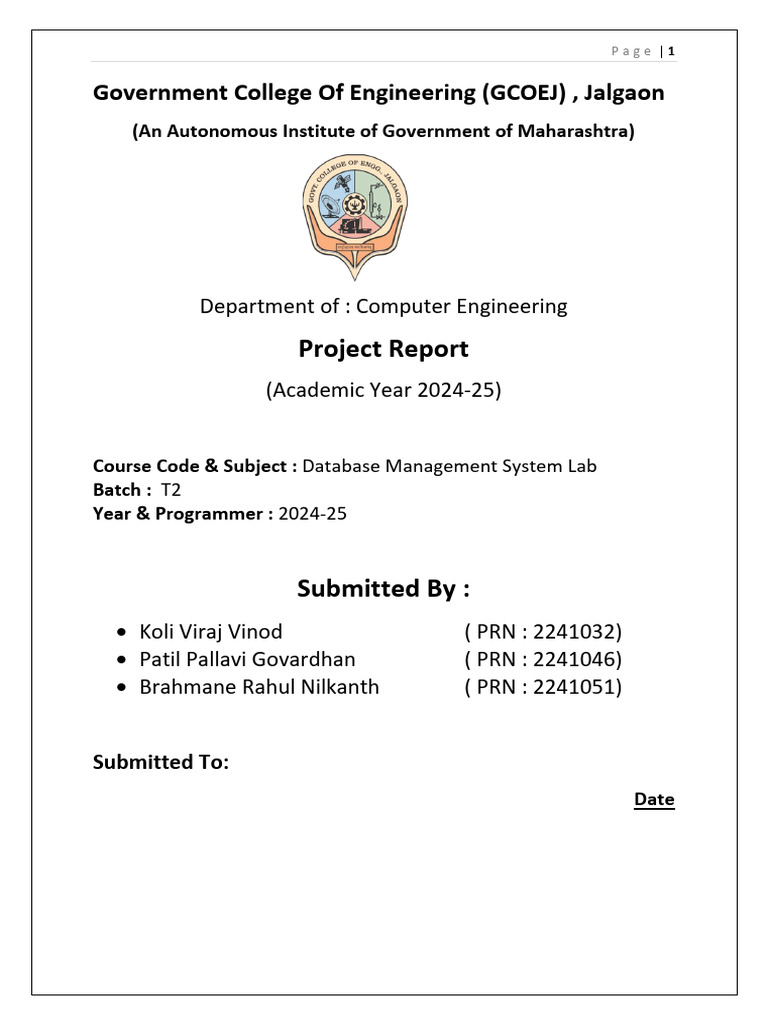 DBMS ParentsFeedback Project Report | PDF | Databases | Usability