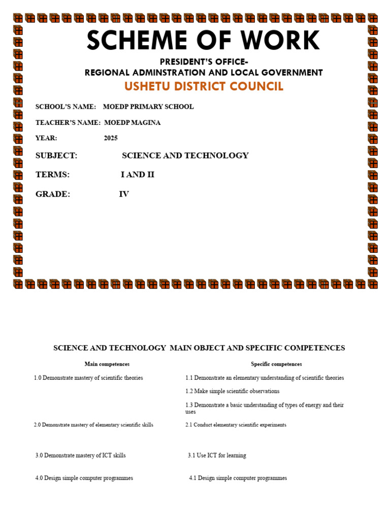 SCIENCE SCHEME OF WORK CLASS IV | PDF | Science | Educational Technology