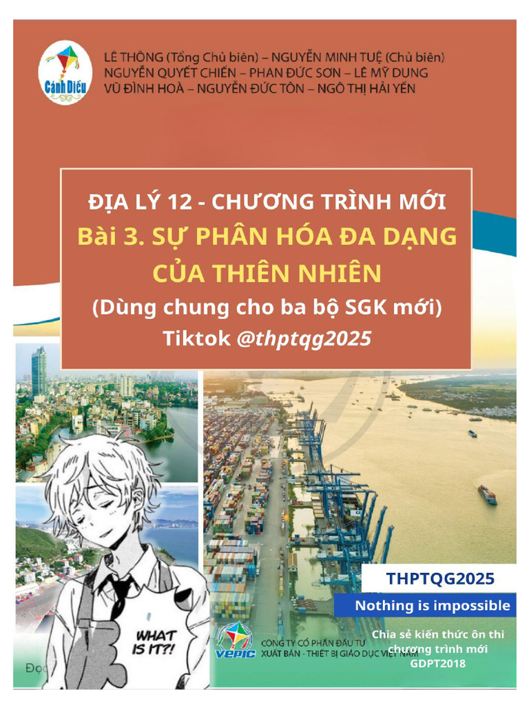 (Dl12) - Bài 3. Sự Phân Hóa Đa Dạng Của Thiên Nhiên (Có Đáp Án Chuẩn) - Tiktok@Thptqg2025 | PDF