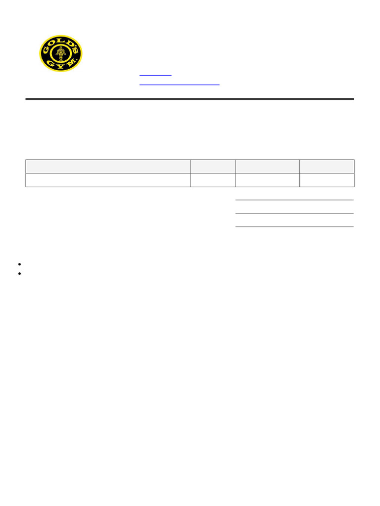 Gold's Gym Membership Invoice 2024 | PDF