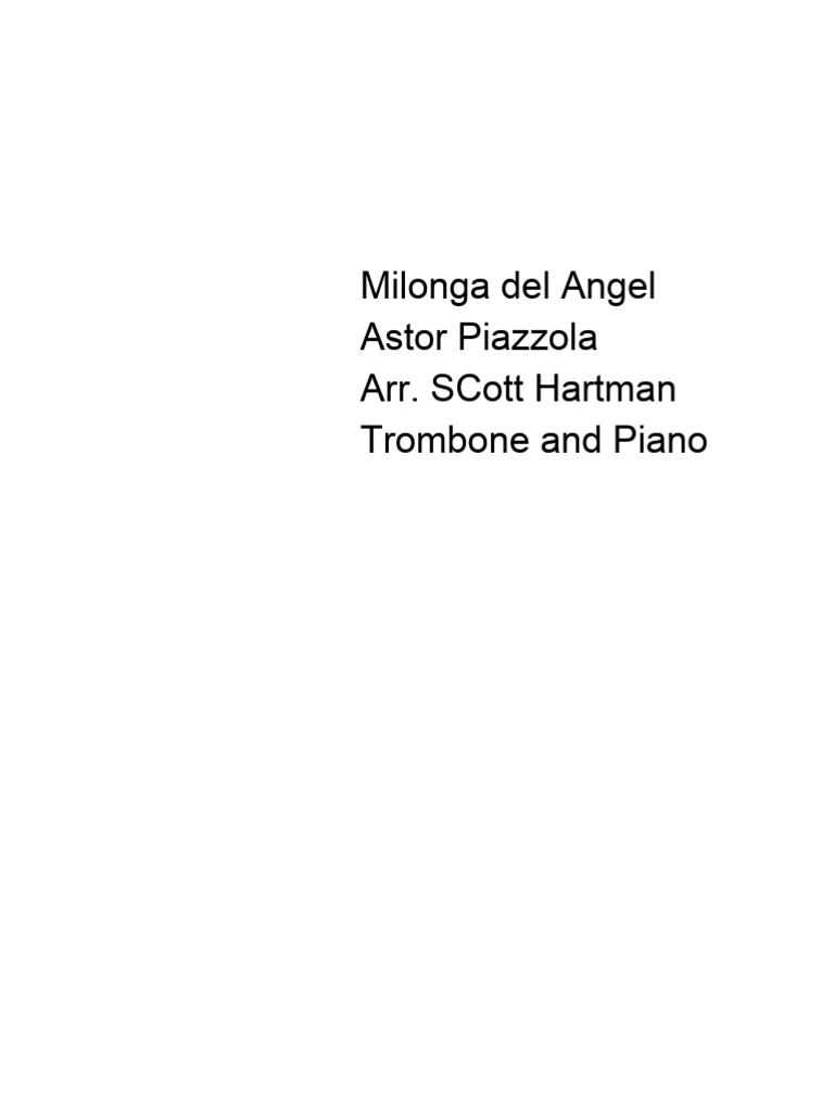 Milonga Del Angel Piano | PDF | Tango