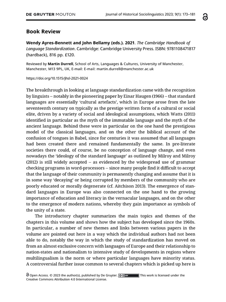 The Cambridge Handbook of Language Standardization | PDF ...
