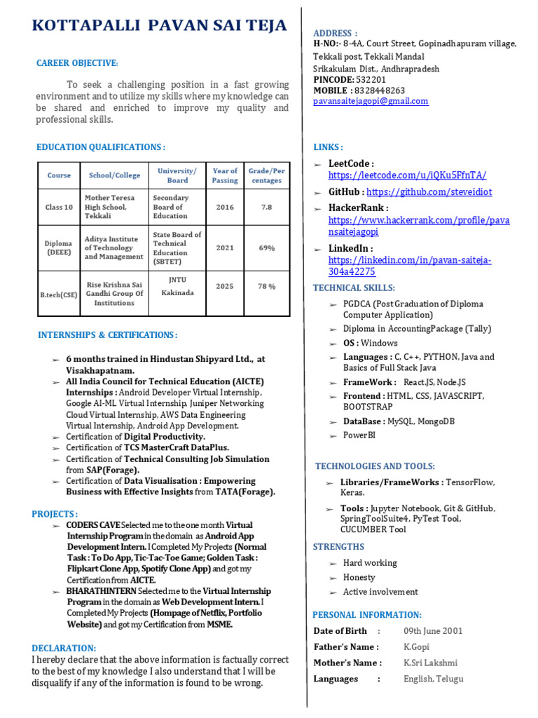 Resume | PDF | Computing | Software Engineering