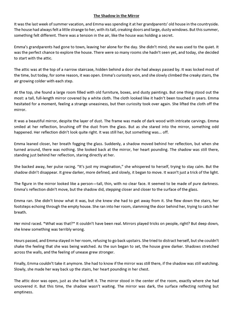 The Shadow in The Mirror | PDF | Shadow | Mirror