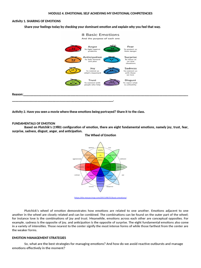 Module 4. Emotional Self Achieving | PDF | Emotions | Anger
