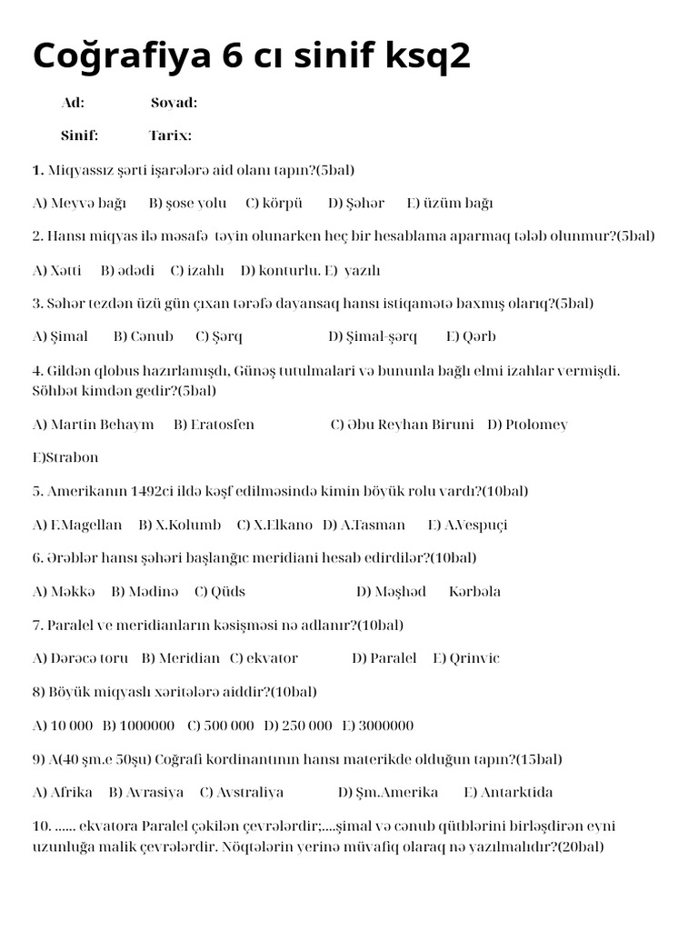 Coğrafiya 6 cı sinif KSQ-2_20241007_202631_0000 | PDF