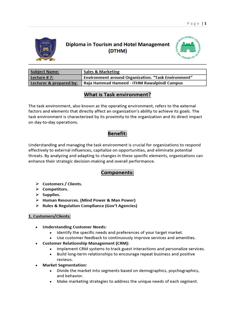 Lect 7 Task Environment | PDF | Customer Relationship Management ...