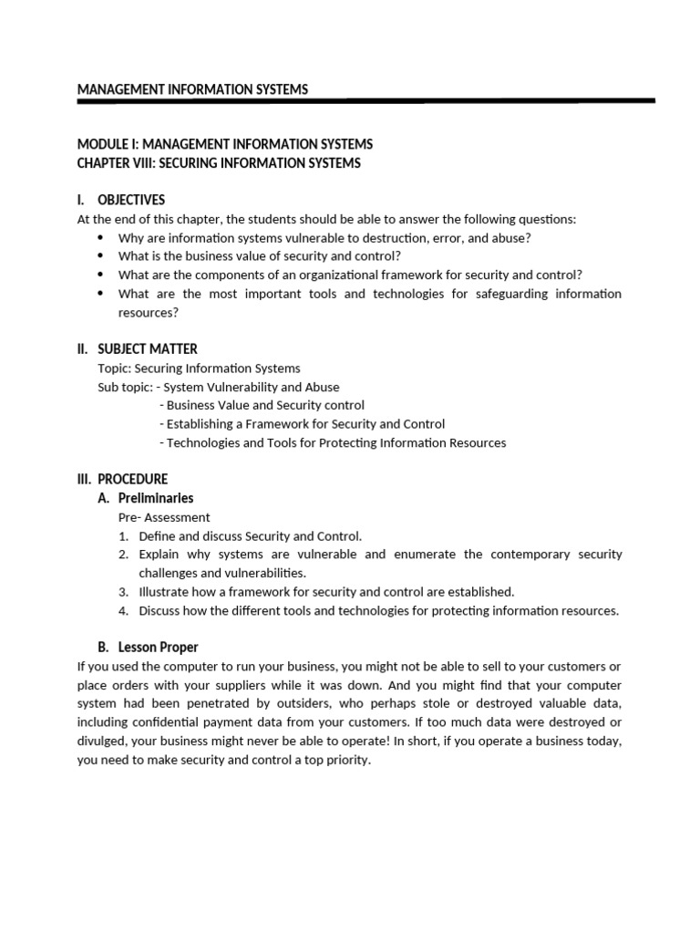 Module For MIS Chapter 8 2 | PDF | Security | Computer Security