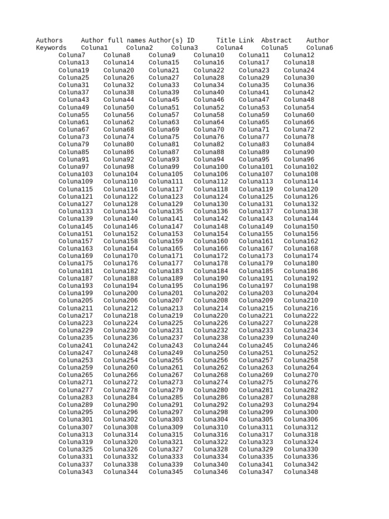 Data Column Analysis | PDF | Indexes