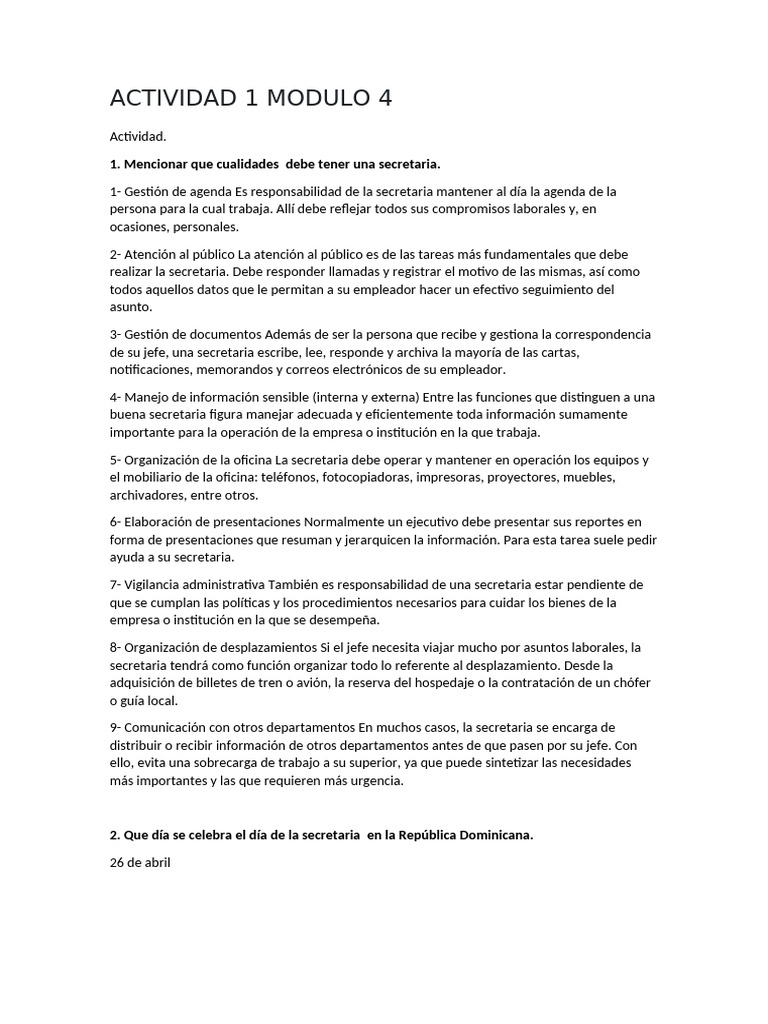 Actividad 1 Modulo 4 | PDF | Business
