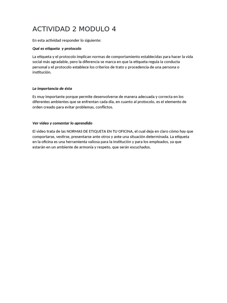 ACTIVIDAD 2 MODULO 4 | PDF
