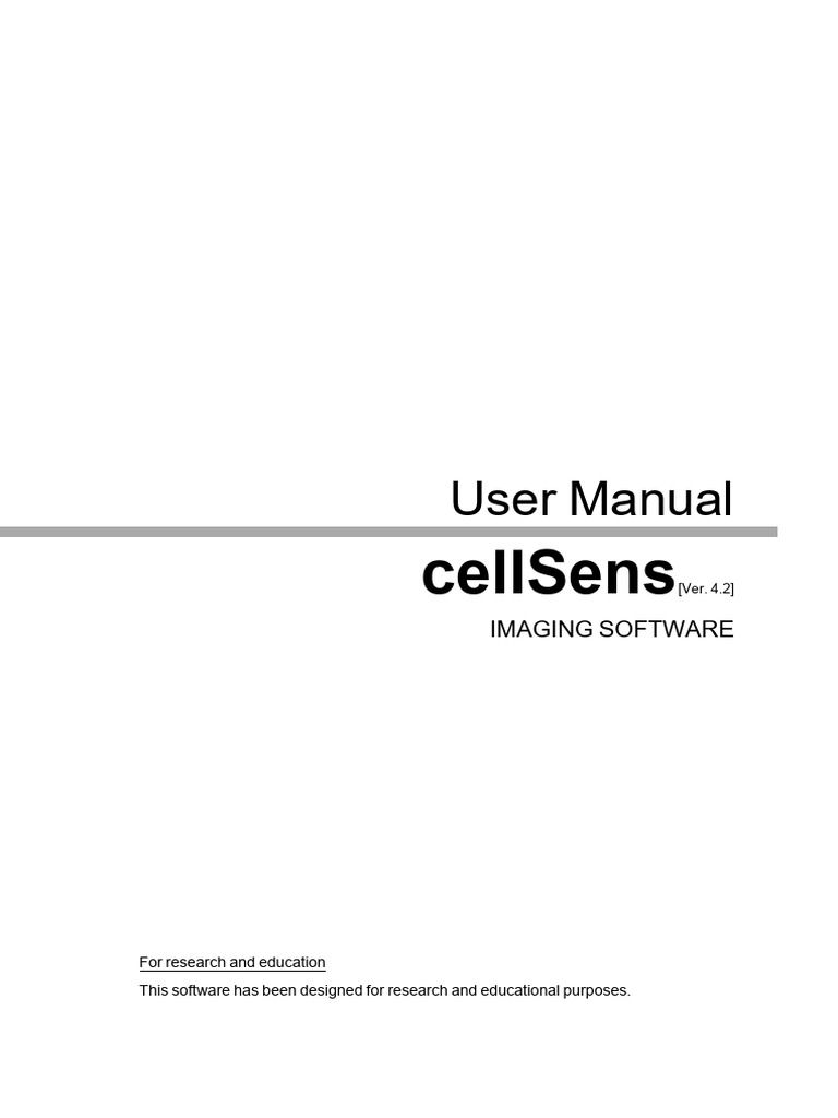 CellSensVer4.2 UserManual en 01 | PDF | Window (Computing) | Button (Computing)