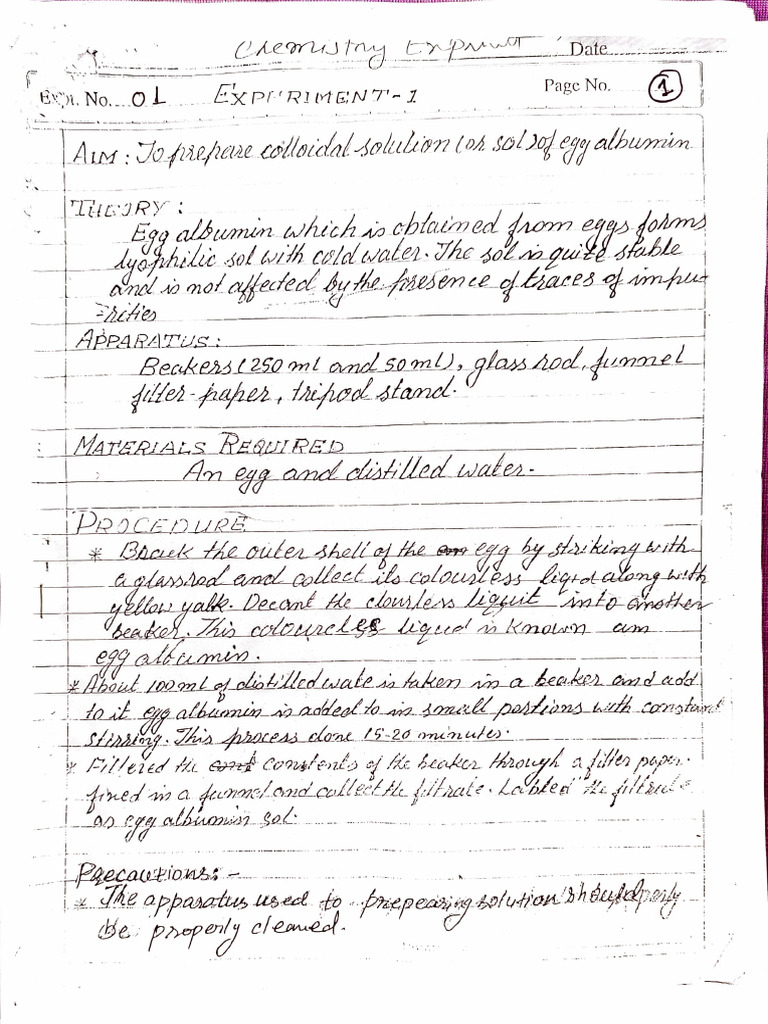 Chemistry Practical Notes | PDF