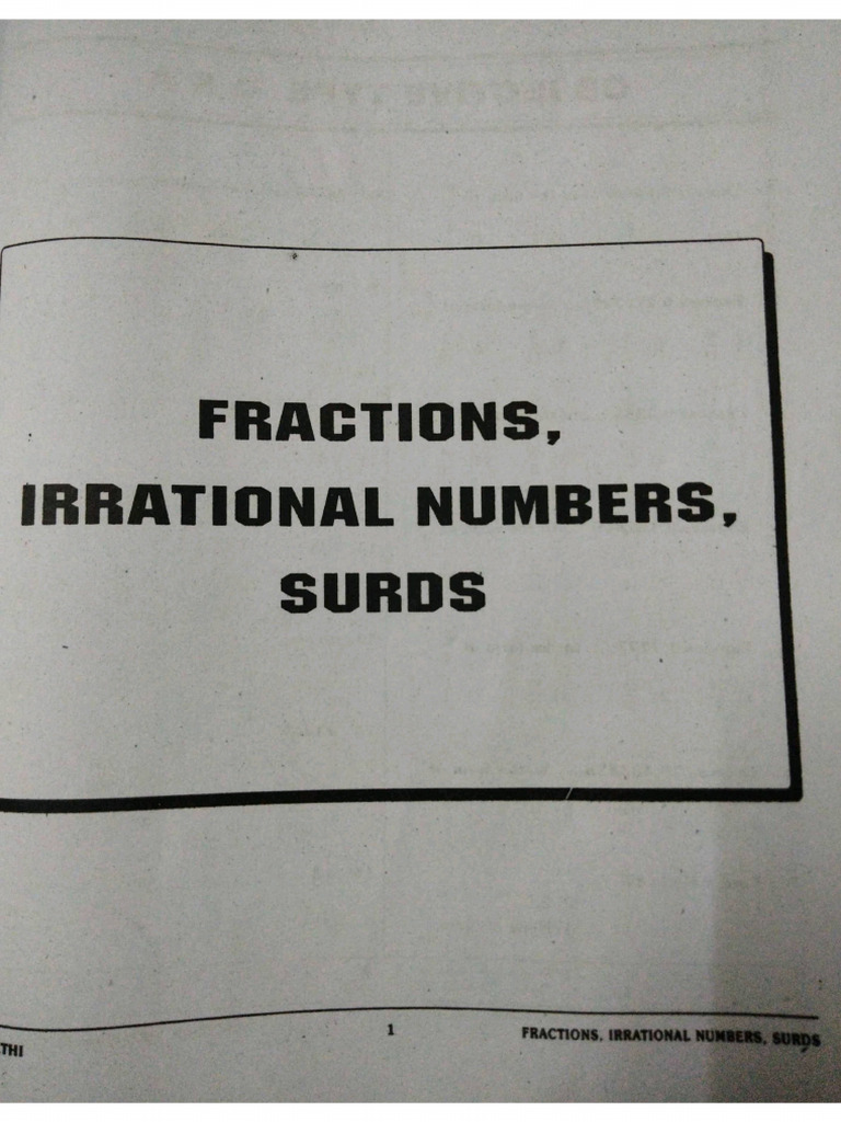 Action, Irrational Number, Surds MCA | PDF