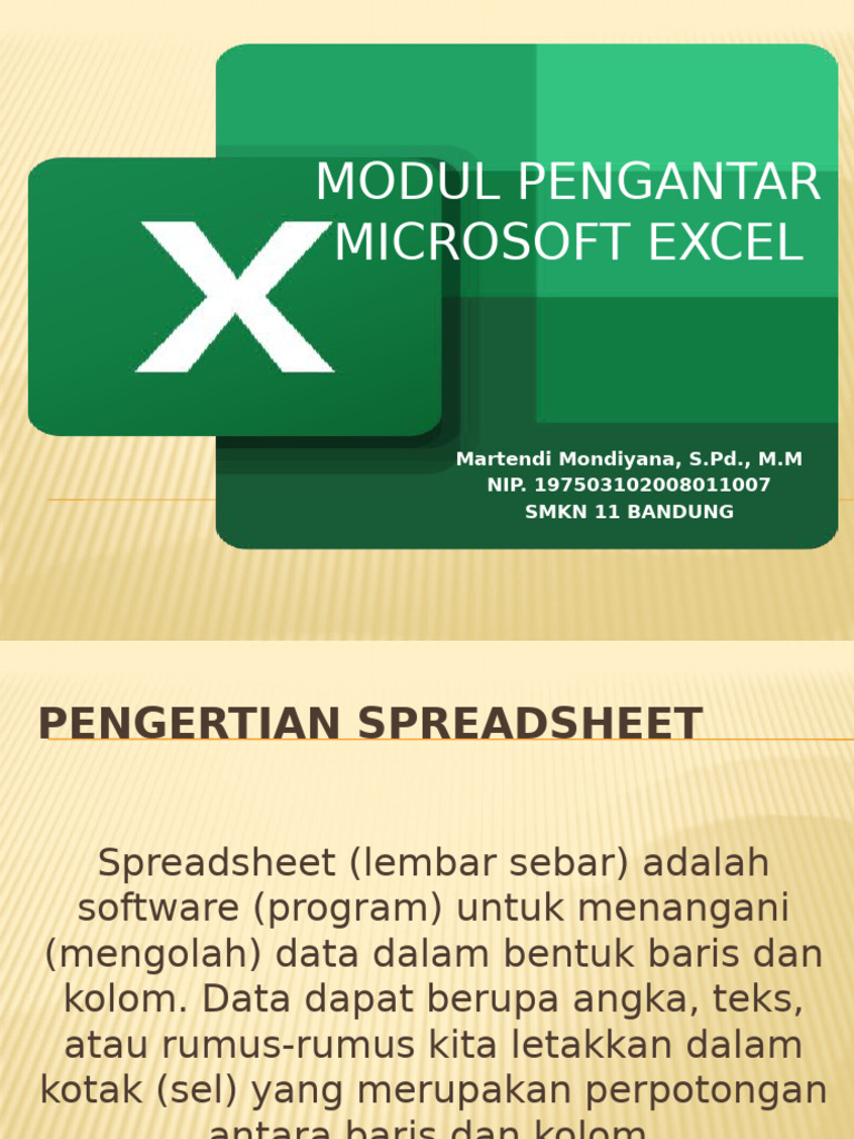 Modul Pengantar Microsoft Excel | PDF