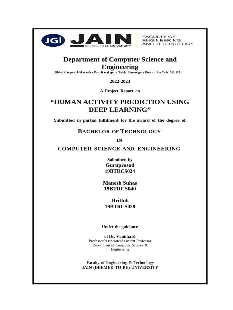 Human Activity Prediction Using Deep Learning JAIN | PDF | Graphics Processing Unit | Deep Learning