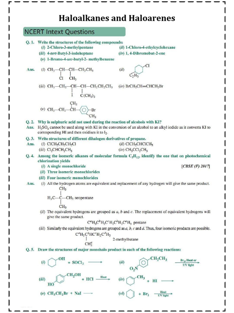Chemistry Students' Guide: Haloalkanes | PDF