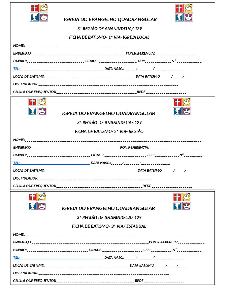 ficha de batismo | PDF