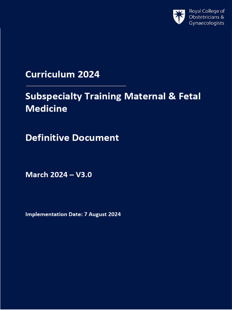 Mfm Sst 2024 Definitive Document | PDF | Pregnancy | Childbirth