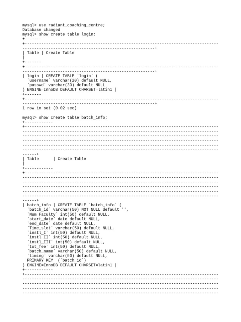 coaching_management_system_TABLES | PDF | Computer Data | Software Design