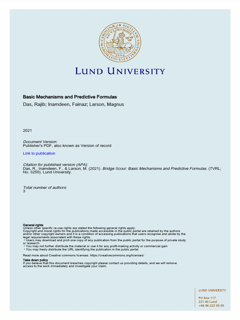 Bridge Scour Report Final To TRV Finished | PDF | Vortices | Civil ...