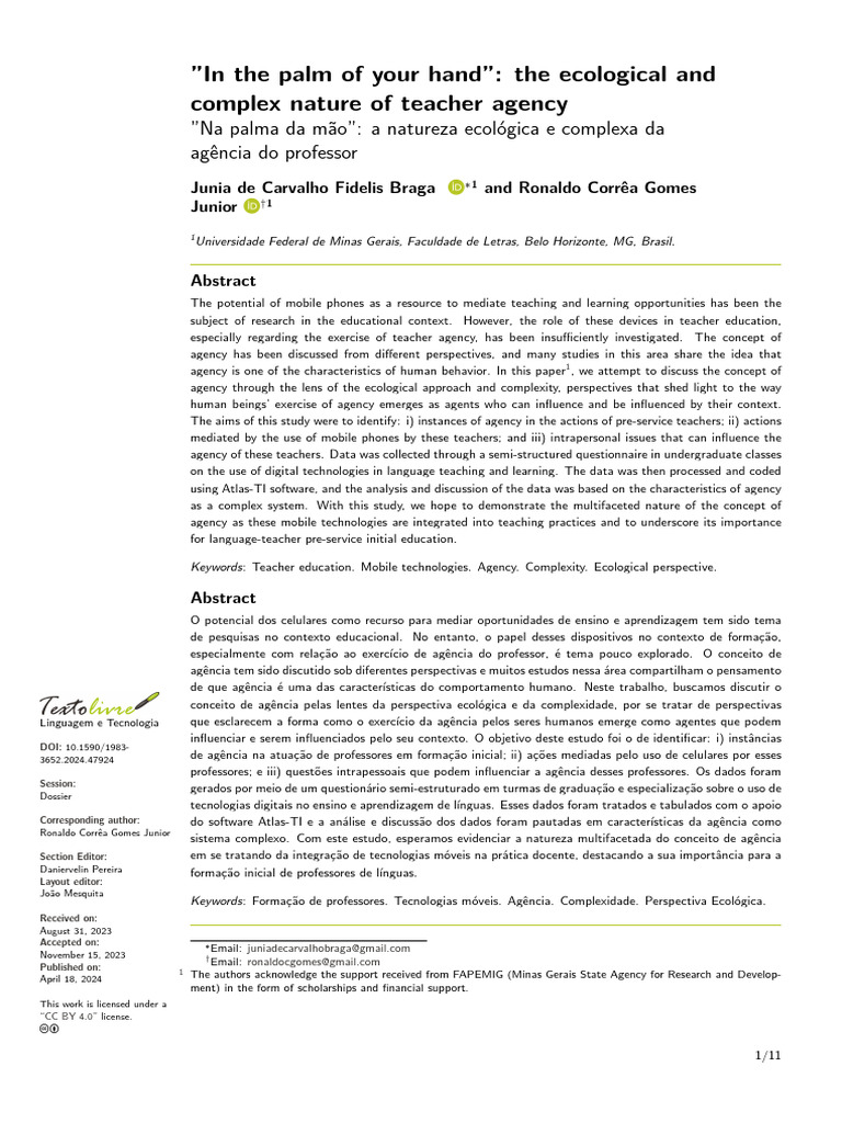 In the palm of your hand”: the ecological and complex nature of teacher ...