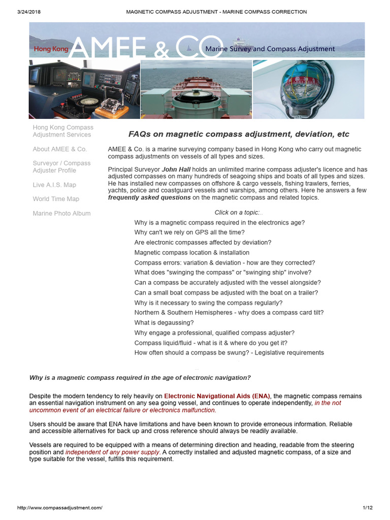 Magnetic Compass Adjustment | PDF | Compass | Magnetism