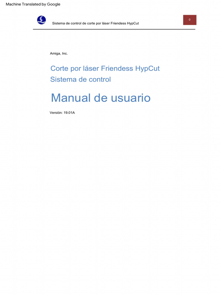 Manual Operacion Fscut8000 Hypcut User Version 19.01a | PDF | Botón (Computación) | Programa de ...