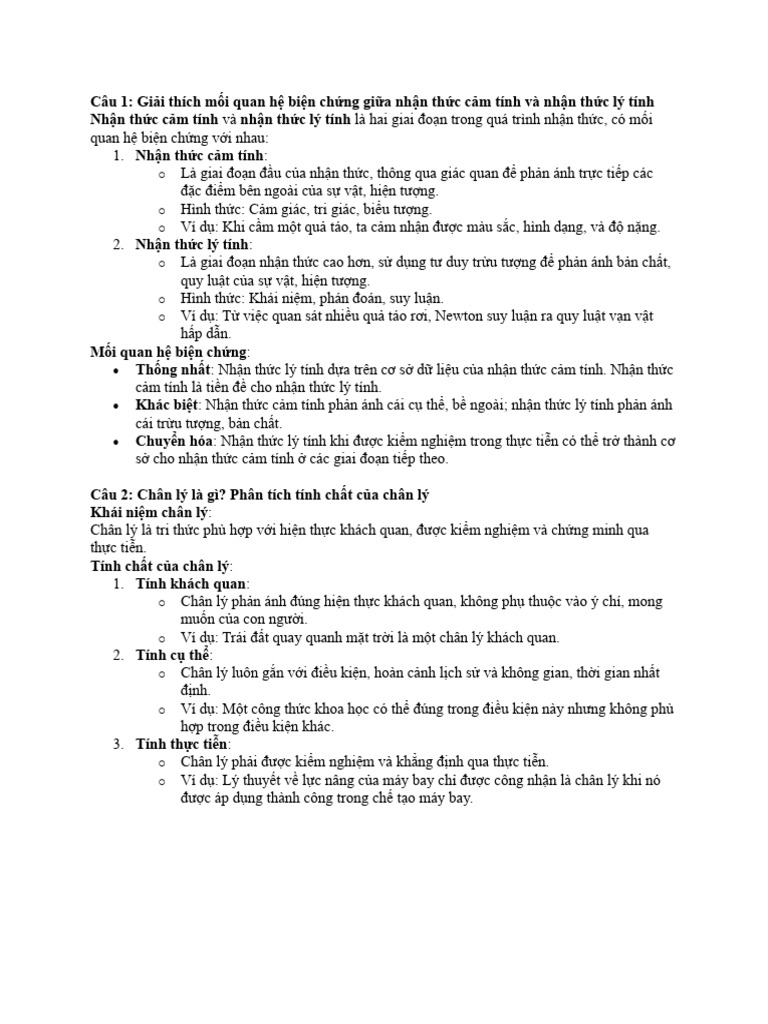 Triết học Mác Lênin 2 | PDF