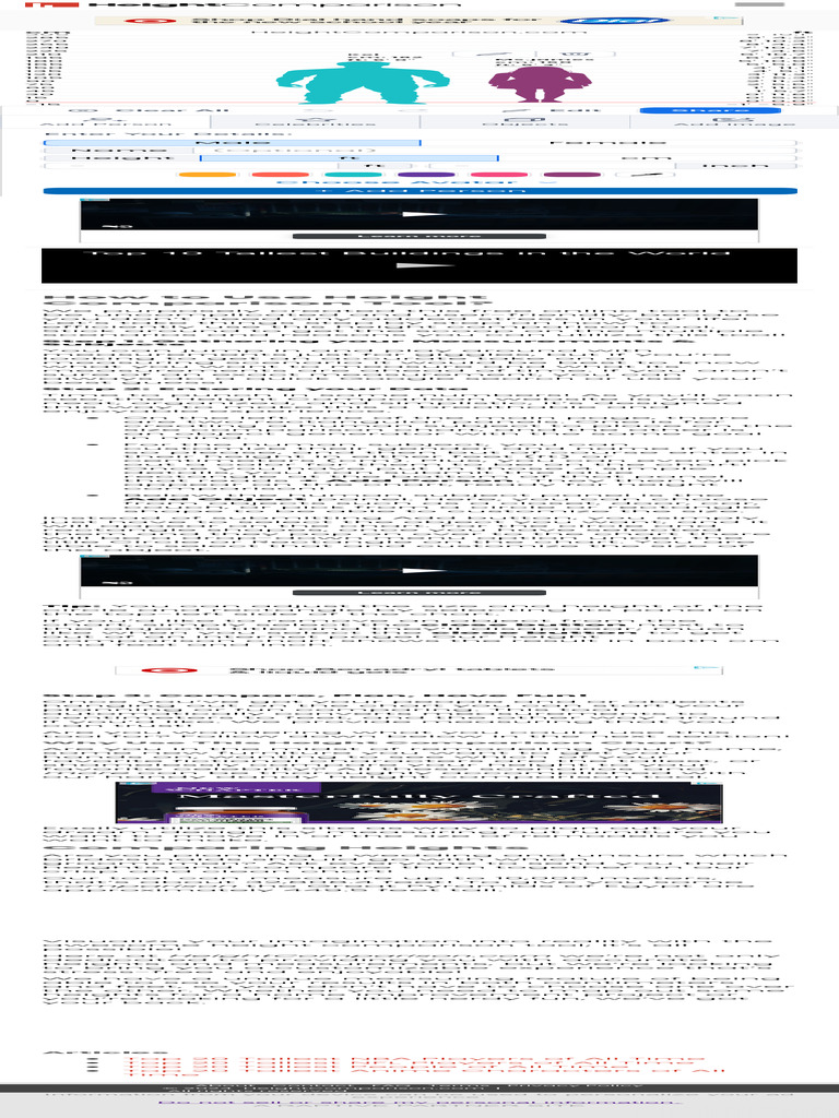 Height Comparison - Comparing Heights Visually With Chart | PDF