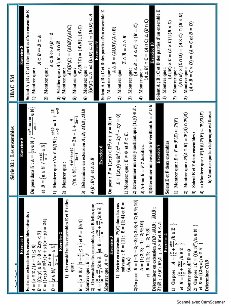 correction -serie des ensembles -1bacSMfop | PDF