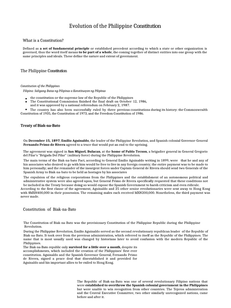 Evolution of The Philippine Constitution RIPH | PDF | Constitution ...