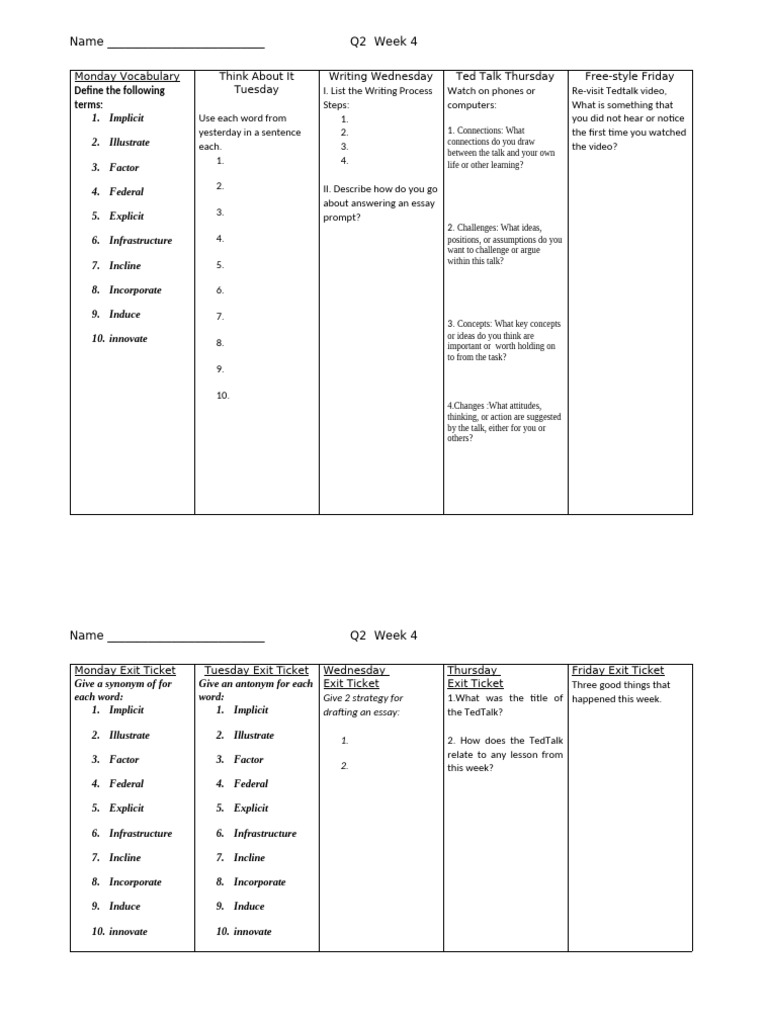 Q2 Week 4 Bell Ringer NEW (2) | PDF | Cognition | Cognitive Science