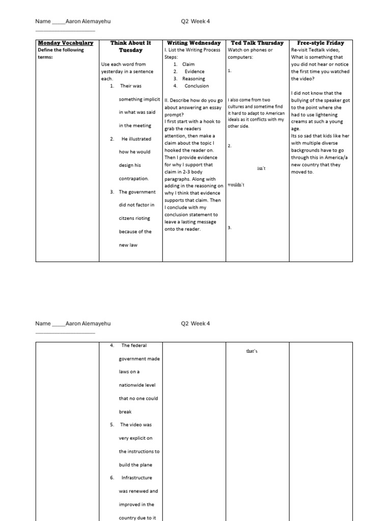 Q2 Week 4 Bell Ringer | PDF | Cognition | Cognitive Science