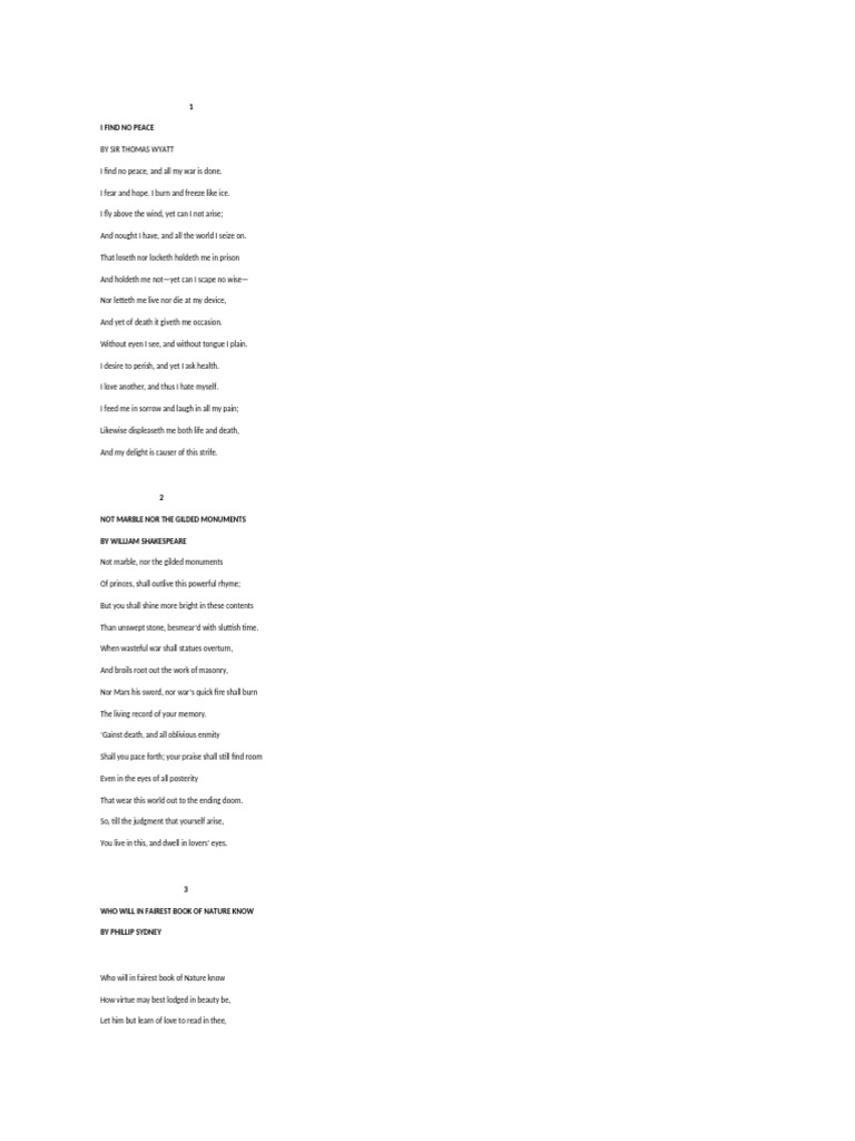Classic Poems on Love and Desire | PDF