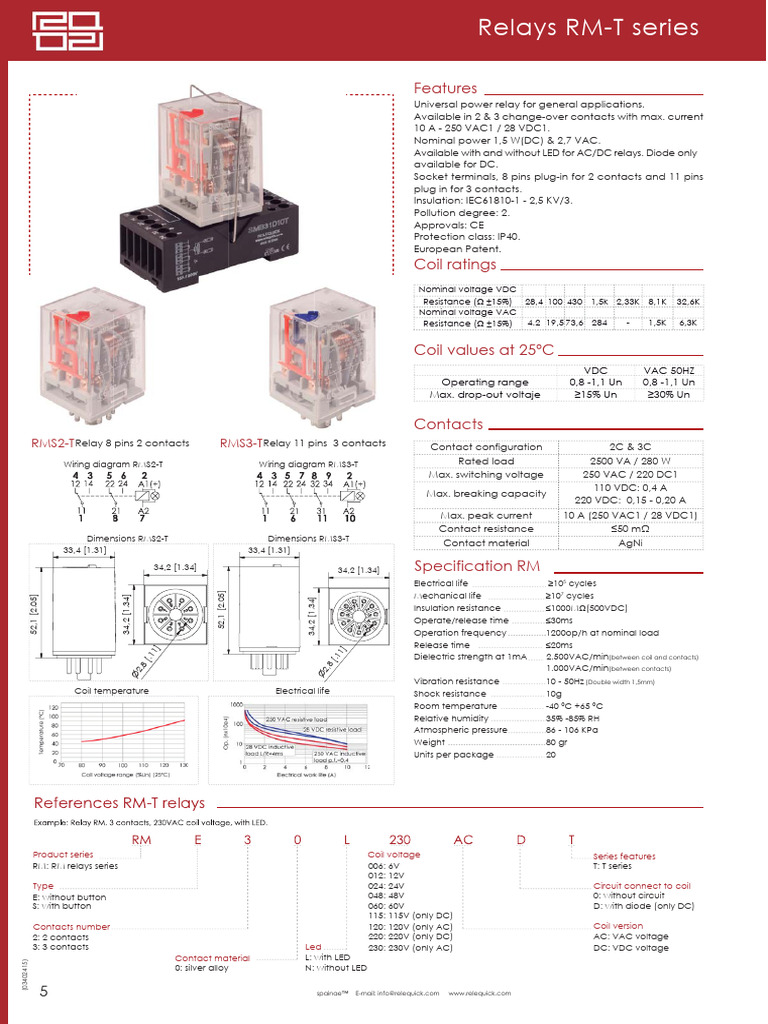 rm-t_series | PDF | Relay | Alternating Current