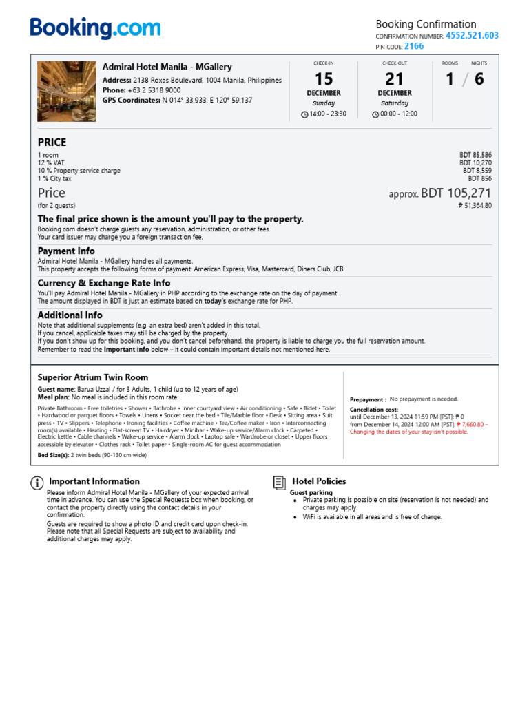 Confirmation | PDF | Payments | Fee