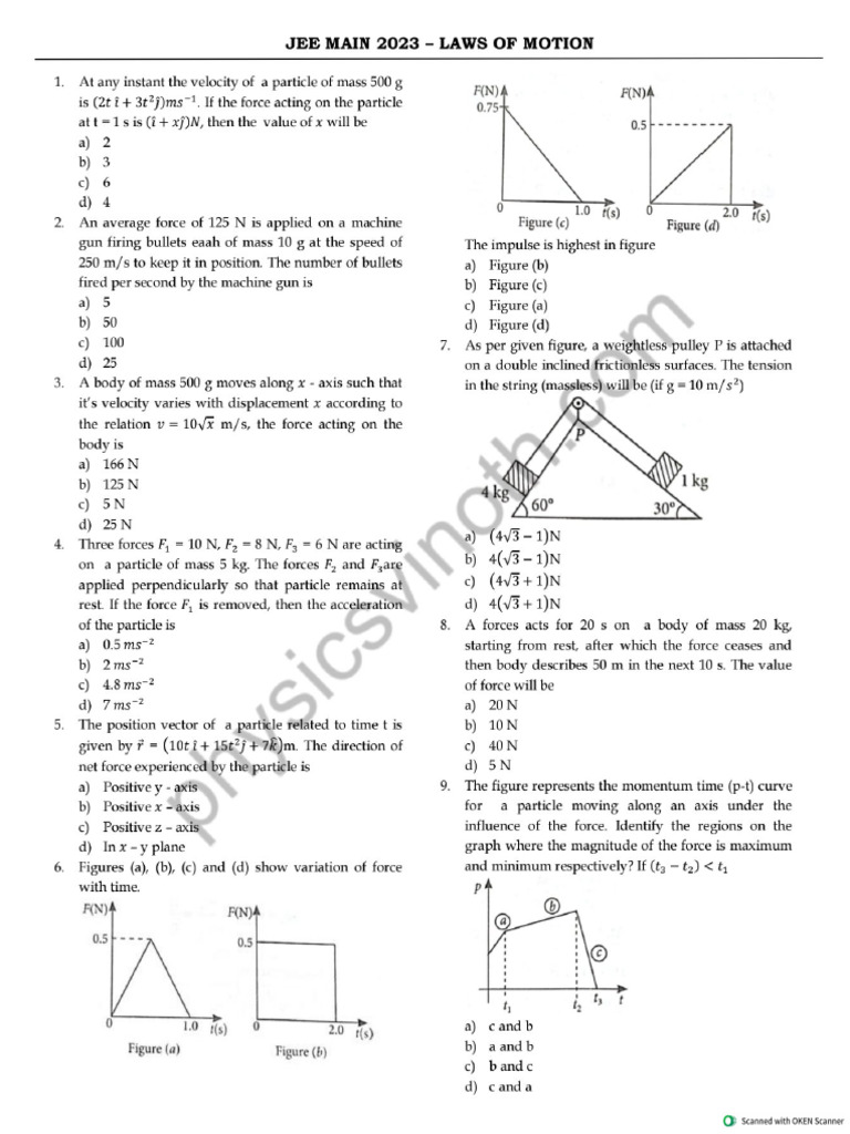 LOM JEE 2023 QP With Solutions - Watermark | PDF