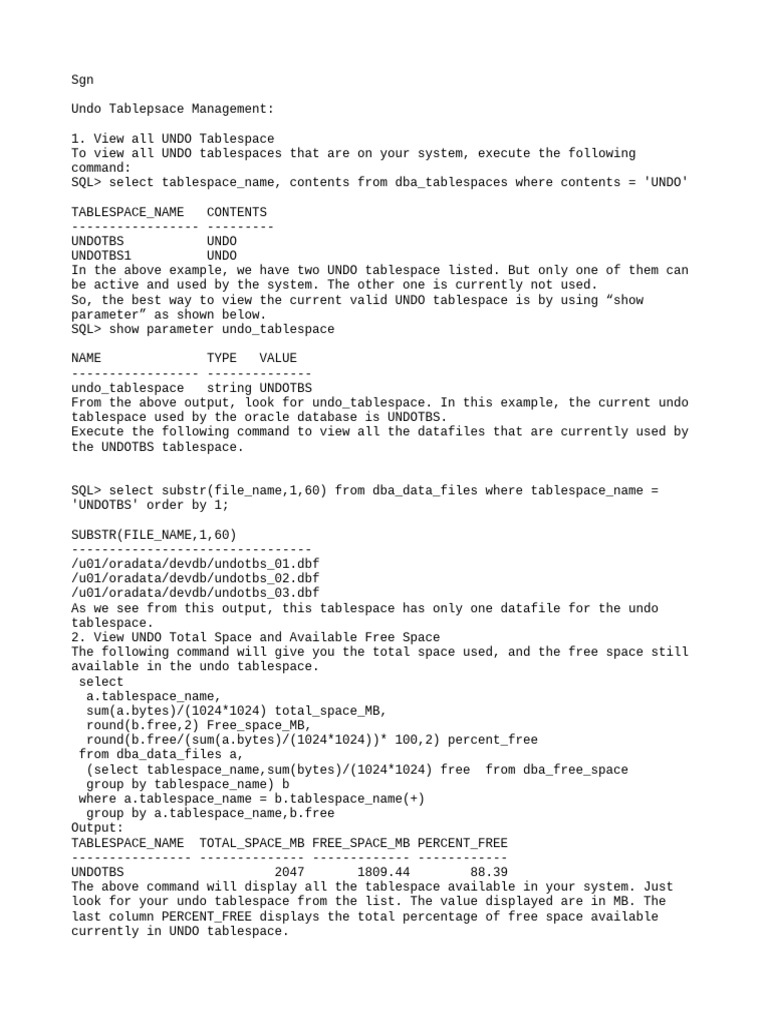 Undo_Management | PDF | Oracle Corporation | Databases