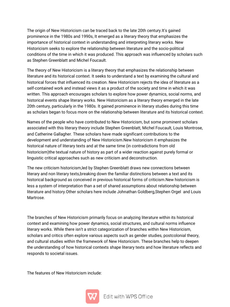 Understanding New Historicism in Literature | PDF | Narrative | Historian