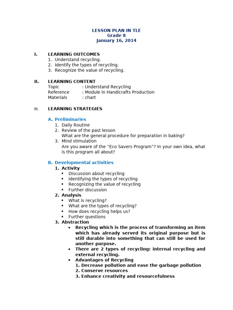 Understand Recycling.011614 | PDF | Recycling | Learning